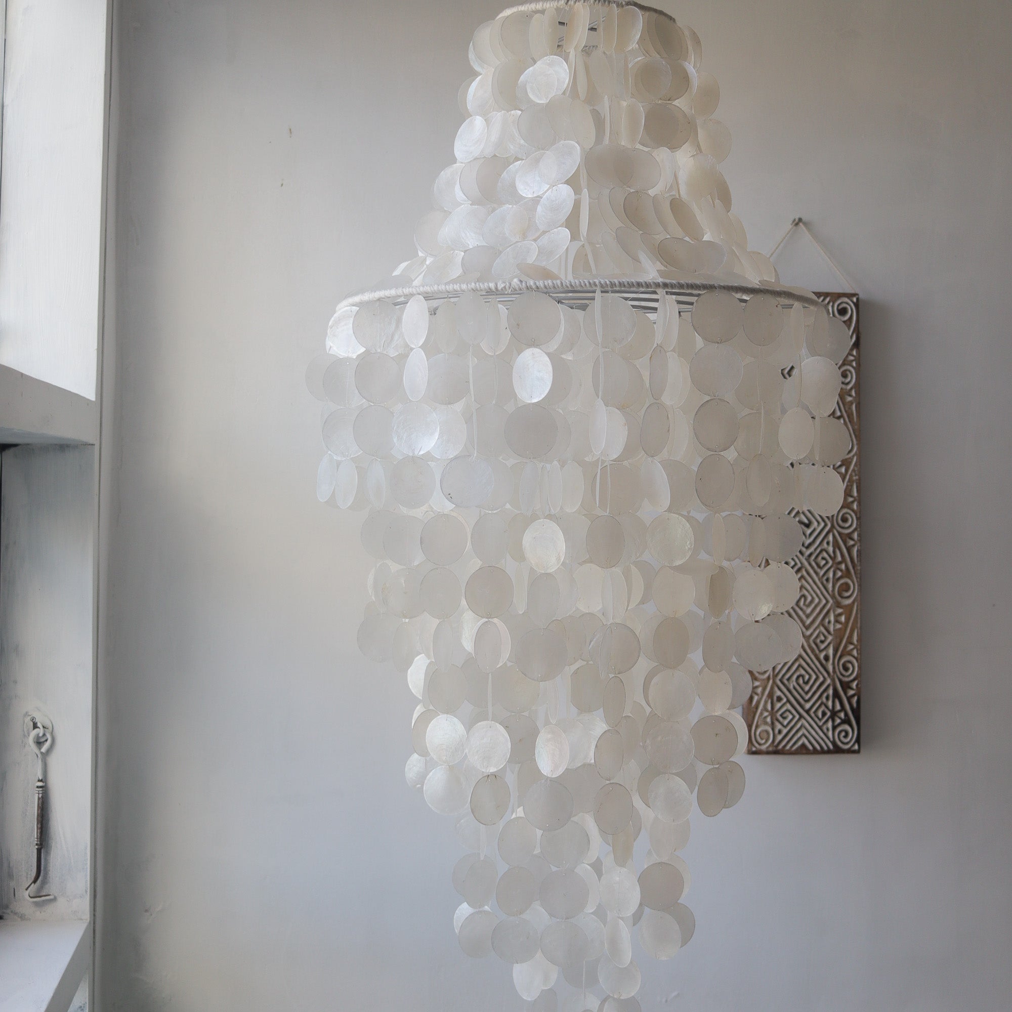 Capiz Shell Chandelier Bohemian Decor | Free Shipping – roomidecoration