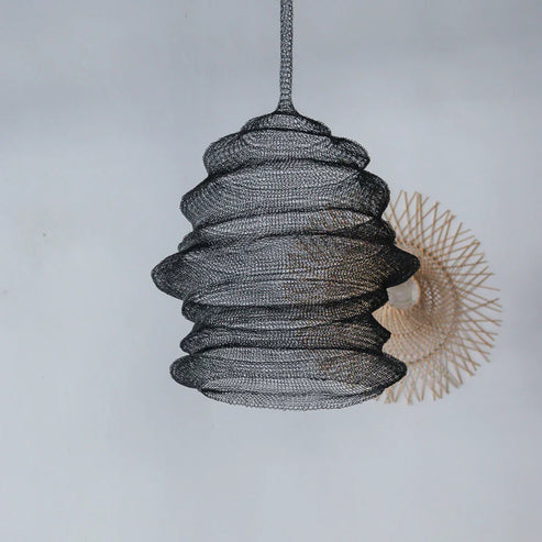 Black Metal Mesh Ceiling Lamp - Handcrafted in Bali – roomidecor