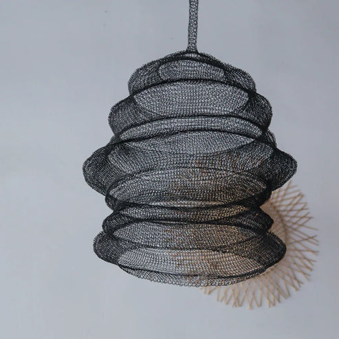 Black Metal Mesh Ceiling Lamp - Handcrafted in Bali – roomidecor