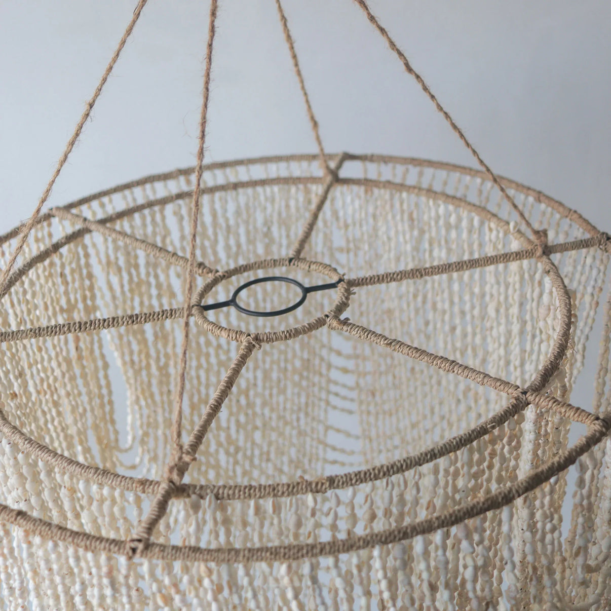 Beaded Seashell Pendant Light Modern Design – roomidecoration