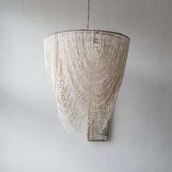 Beaded Seashell Pendant Light Modern Design – roomidecoration