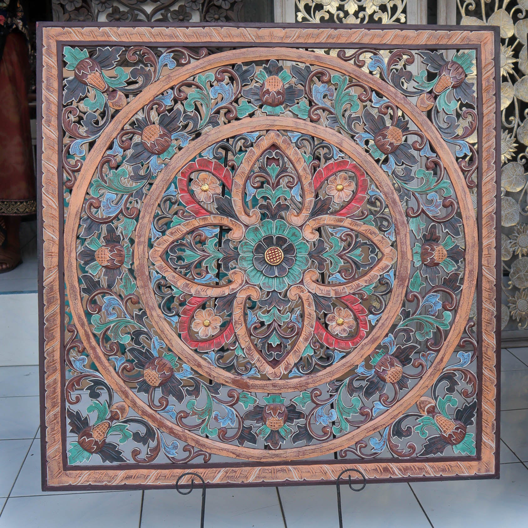 Colourfull Handcarved Mandala Wall Panel – roomidecor
