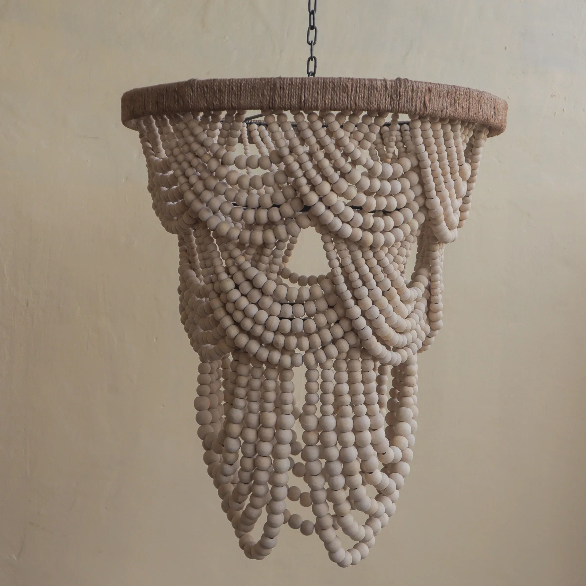 Beaded Wooden Chandelier-Home Decoration – roomidecor