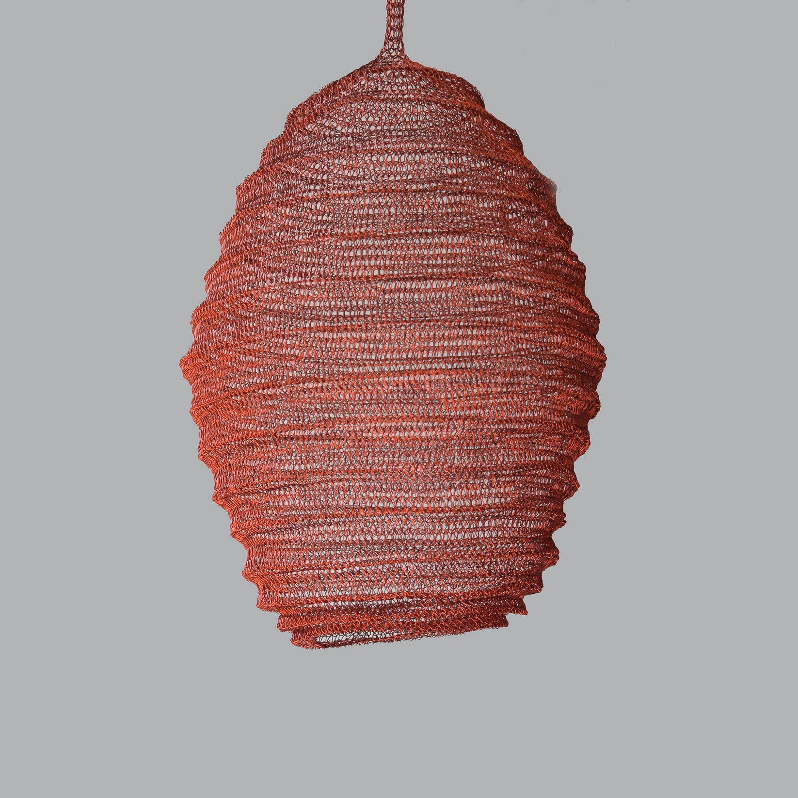 Handcrafted Red Copper Wire Mesh Chandelier – roomidecoration