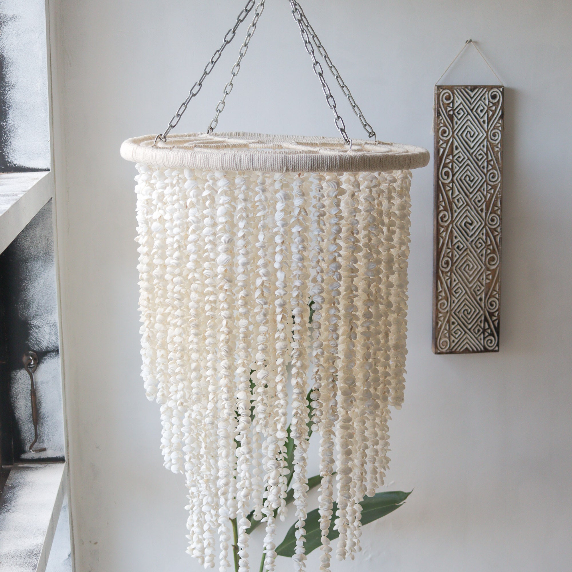 Handmade White Natural Seashell Lampshade from Bali – roomidecor