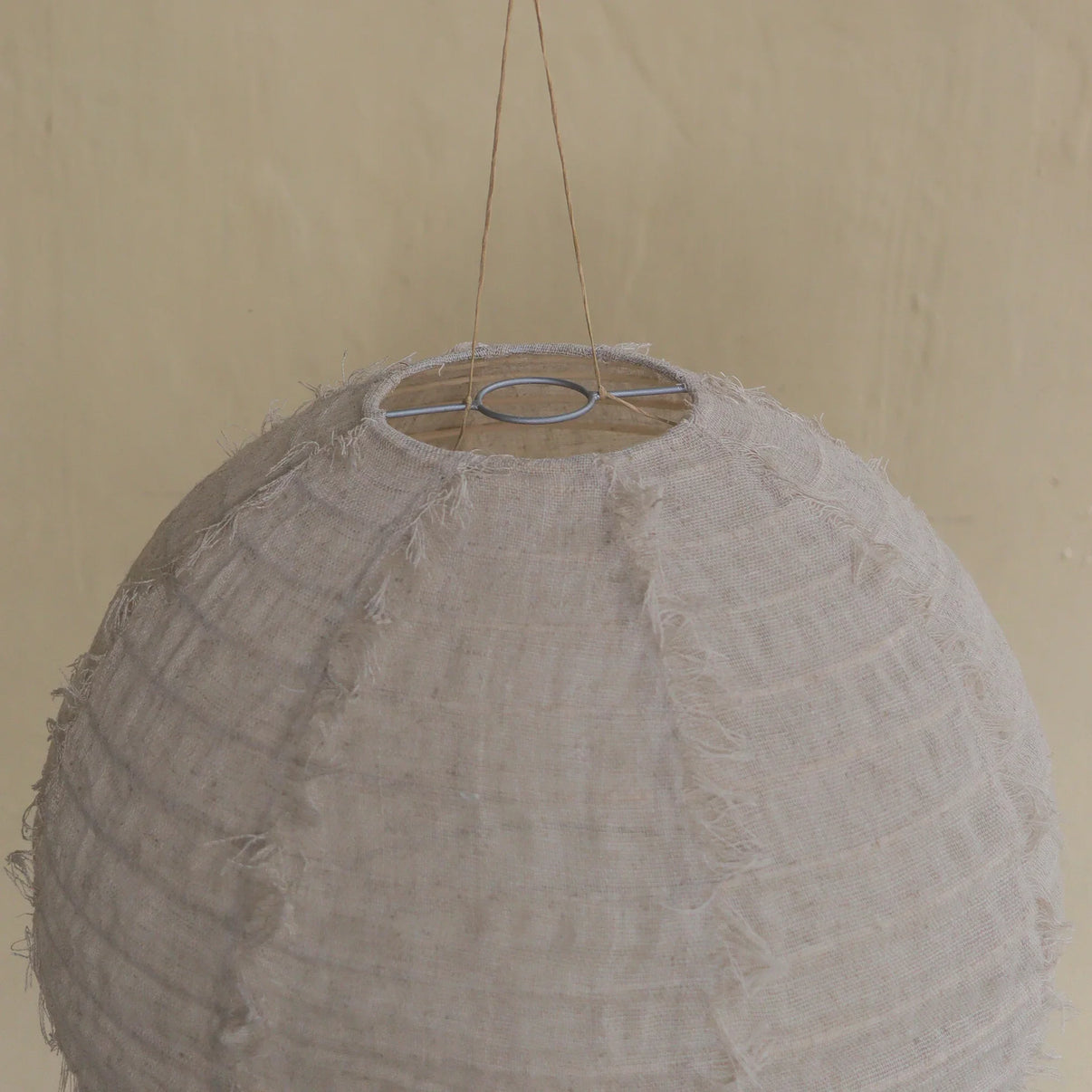 Round Linen Lantern Lamp Shade with Custom Fringe – roomidecoration