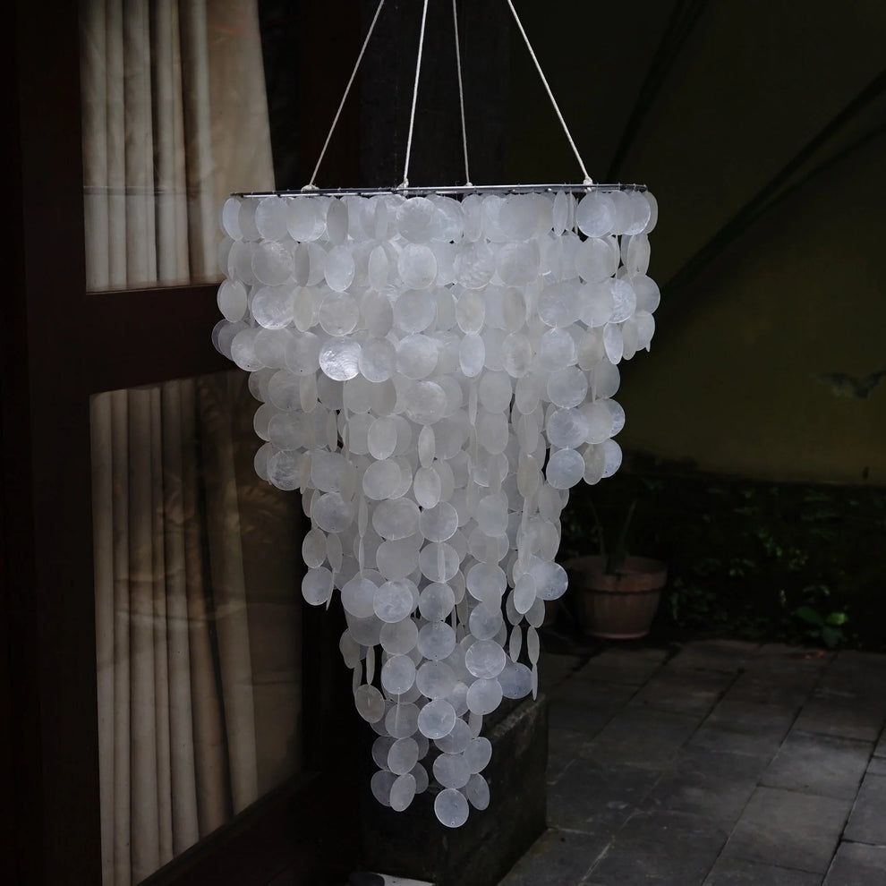 Capiz Shell Chandelier Teardrop Design – roomidecoration